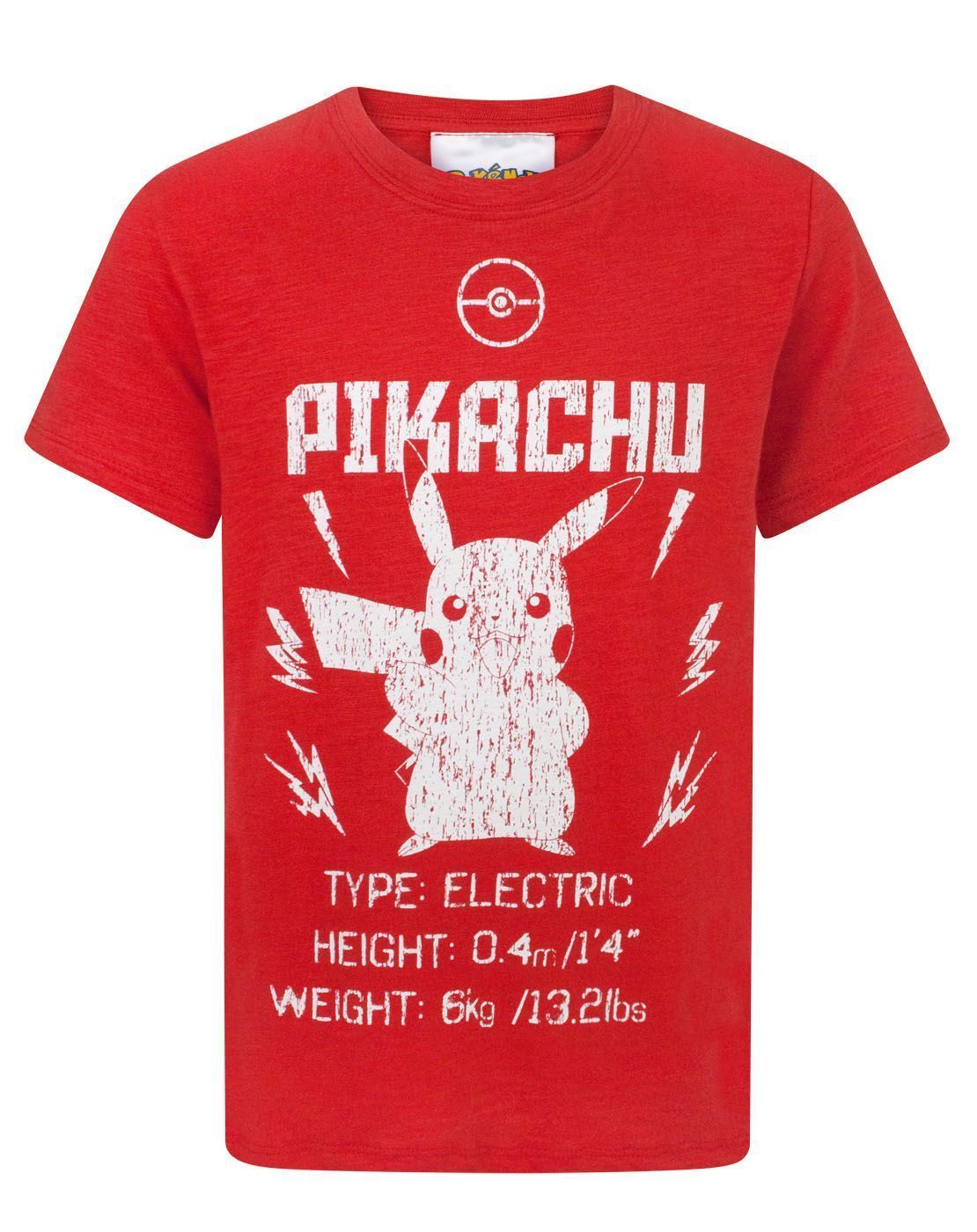 Pokemon Pikachu Stats Boy's T-Shirt — Vanilla Underground