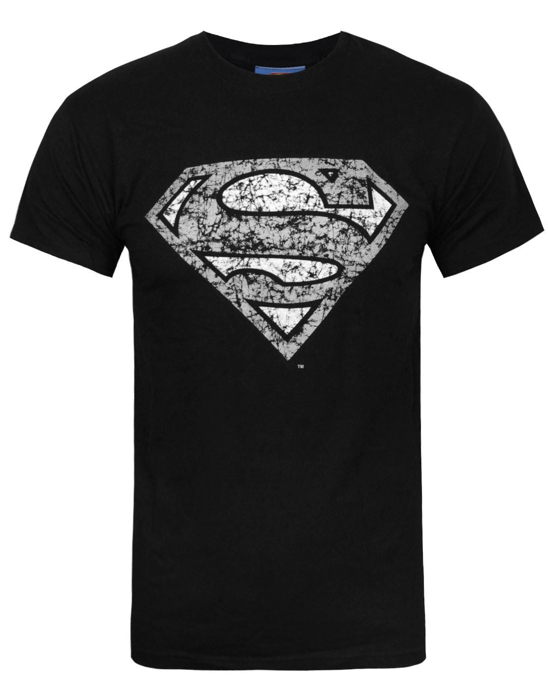 Superman Distressed Silver Logo Men's T-Shirt — Vanilla Underground