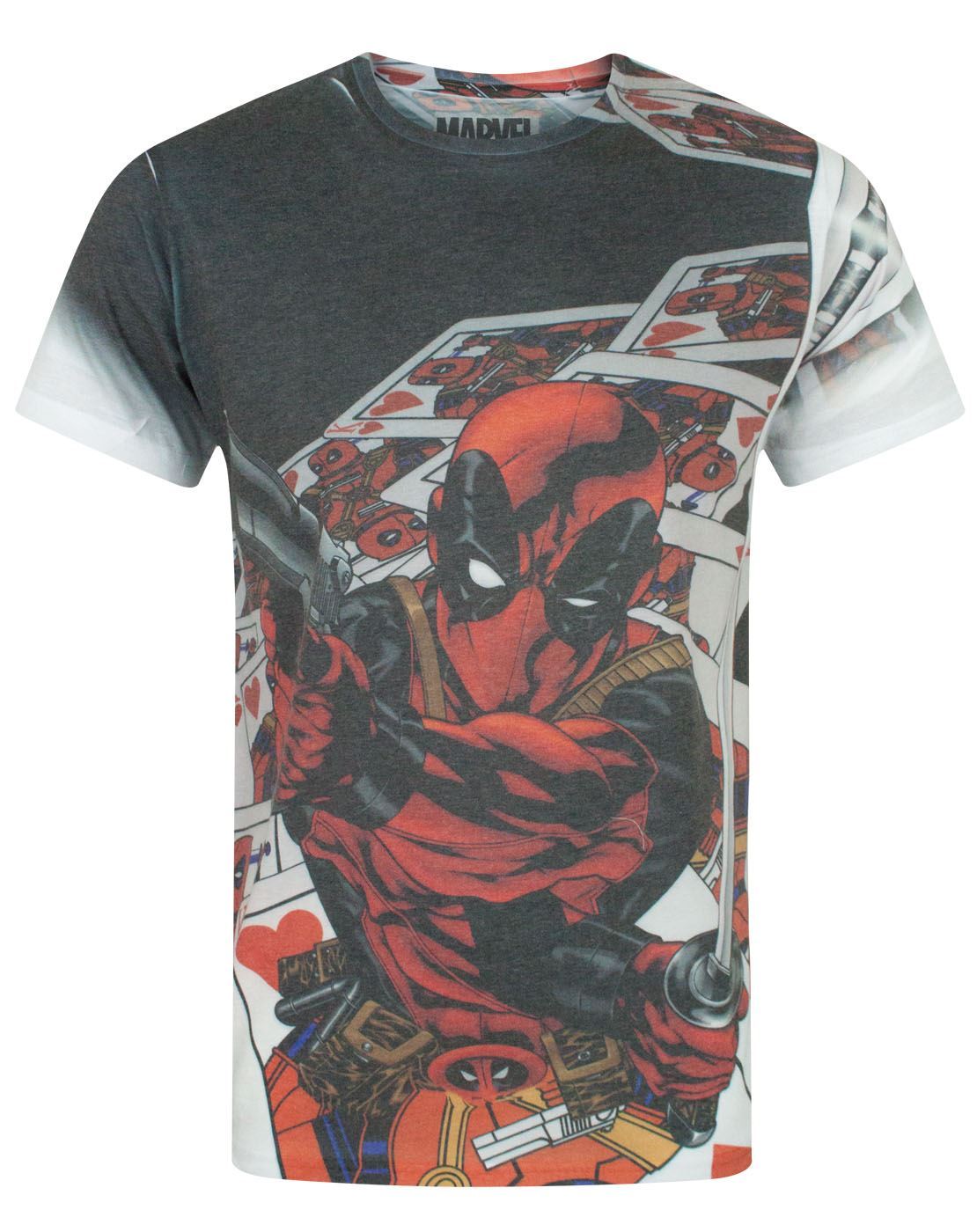 Marvel Deadpool Cards Sublimation Men's T-Shirt — Vanilla Underground