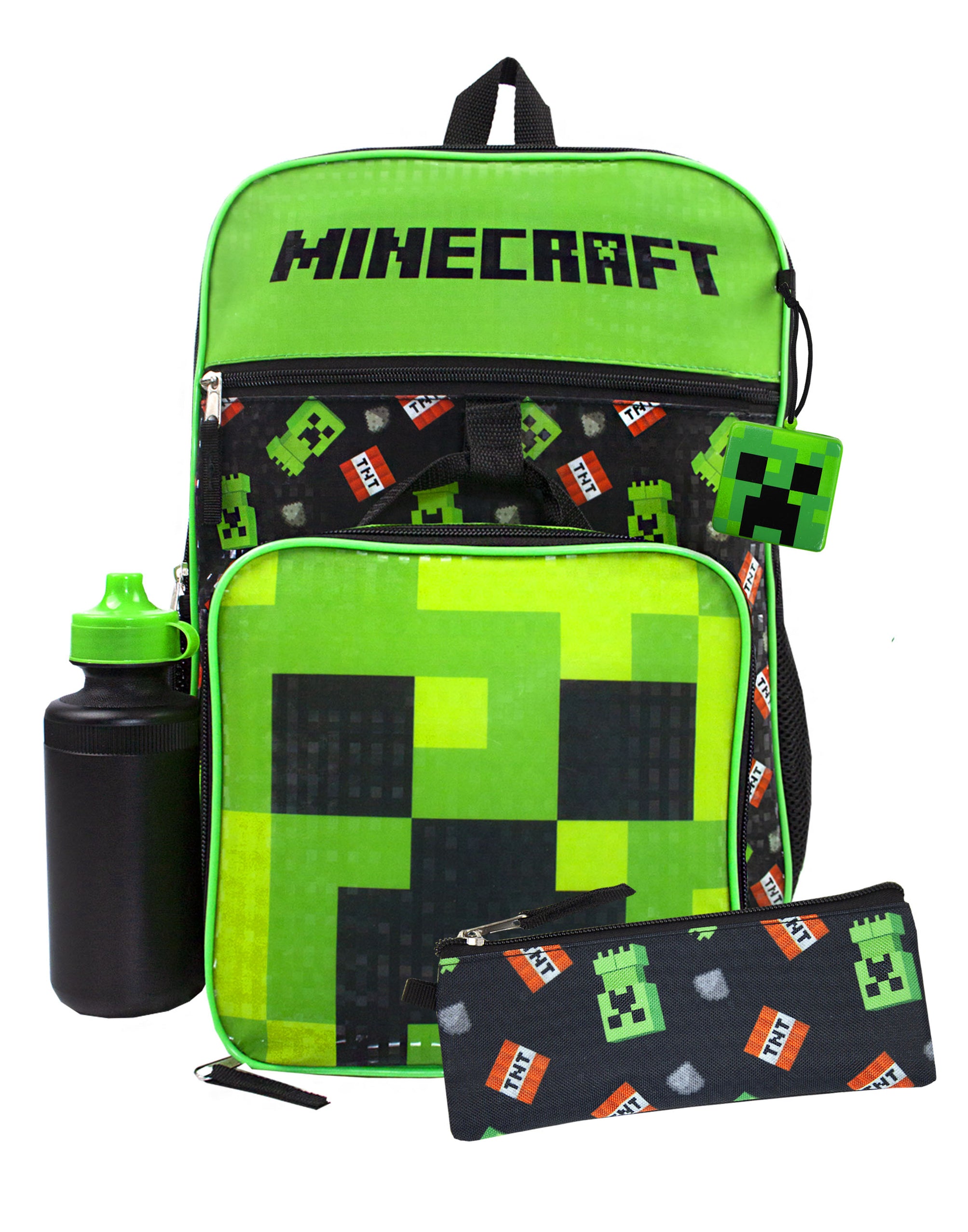 Minecraft Creeper & TNT 5 Piece Backpack Set — Vanilla Underground