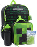 Minecraft Creeper 5 Piece Backpack Set Lunch Box Water Bottle Ice Pack ...