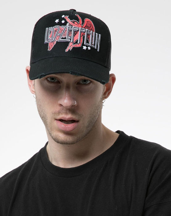 Amplified Led Zeppelin Icarus Distressed Trucker Cap — Vanilla Underground