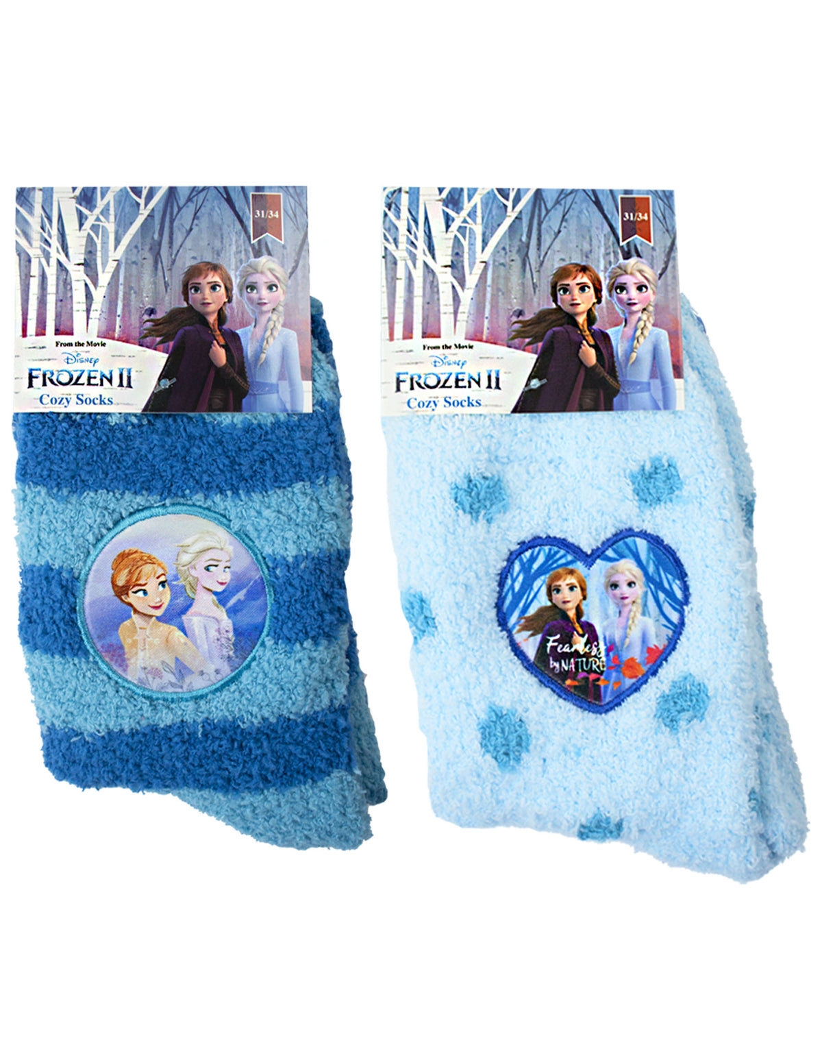 Disney Frozen 2 Anna & Elsa 2 Pack Of Anti-Slip Fluffy Slipper Socks ...