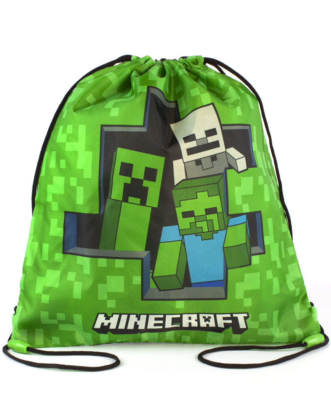 Minecraft Zombie Creeper Skeleton Drawstring Swim Bag - Green — Vanilla ...