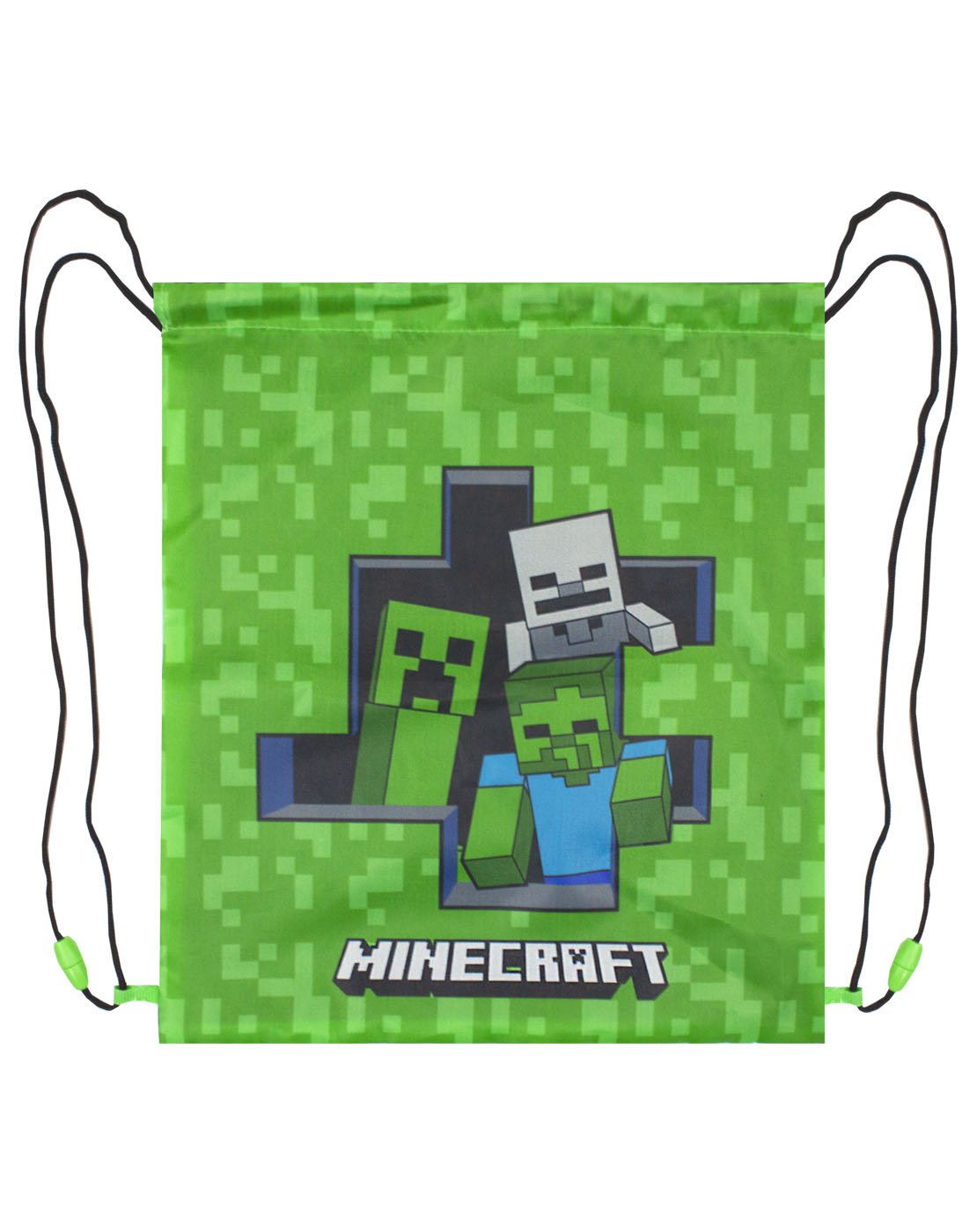 Minecraft Zombie Creeper Skeleton Drawstring Swim Bag - Green — Vanilla ...