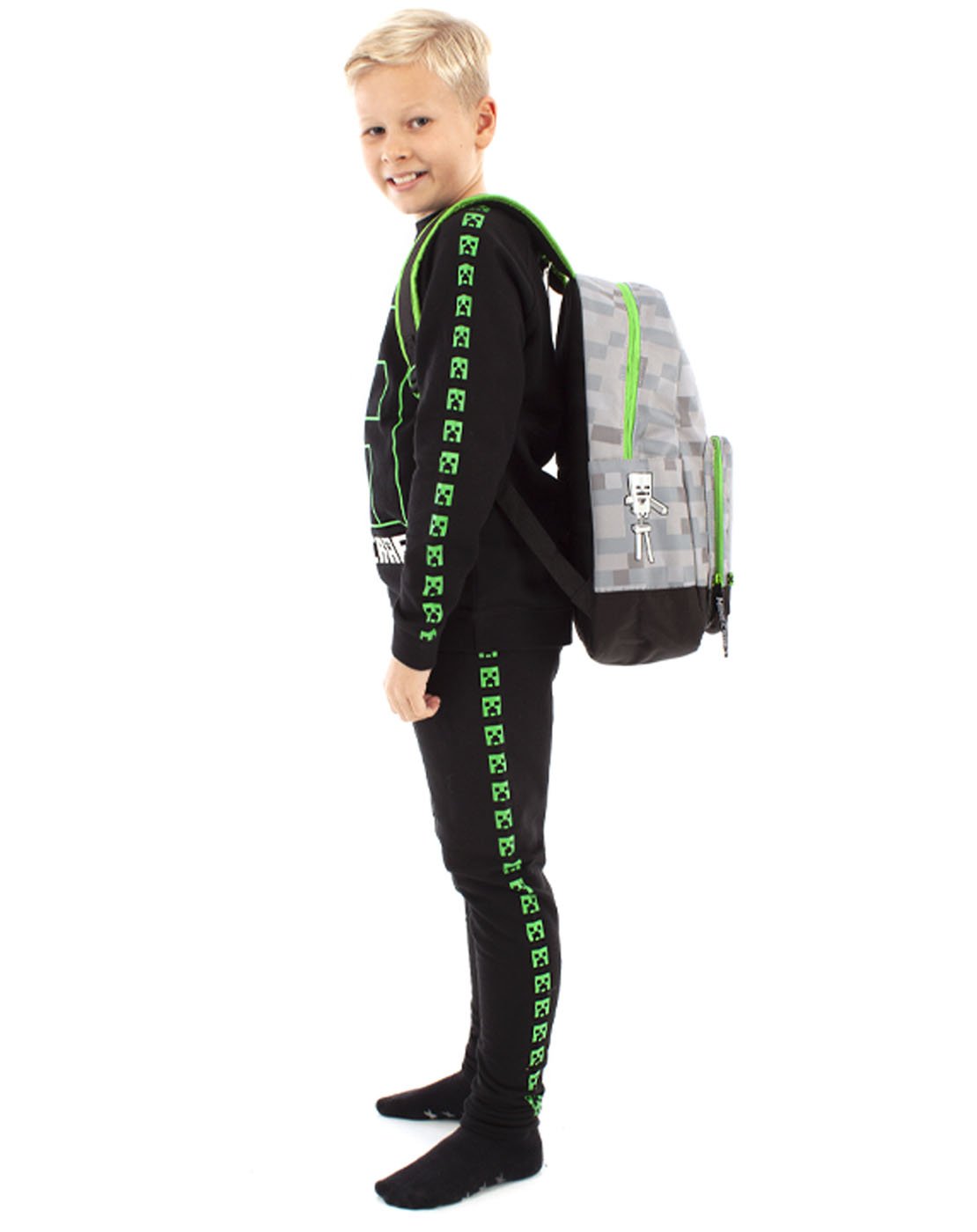Minecraft Creeper Zombie Skeleton Breakthrough Backpack - Grey ...