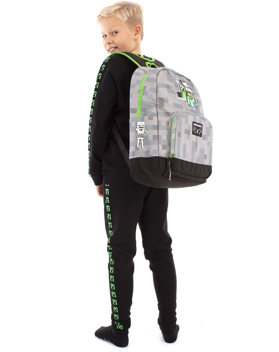 Minecraft Creeper Zombie Skeleton Breakthrough Backpack - Grey ...