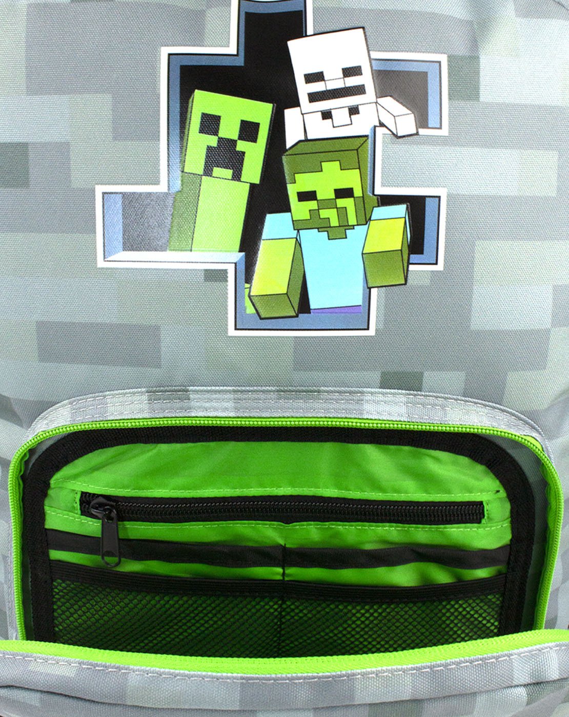 Minecraft Creeper Zombie Skeleton Breakthrough Backpack - Grey ...
