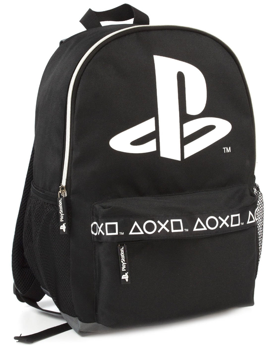 PlayStation Logo Black Stylish Gamer Backpack 16" — Vanilla Underground