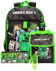 Minecraft 5 Piece Backpack & Lunch Bag School Set For Kids — Vanilla ...