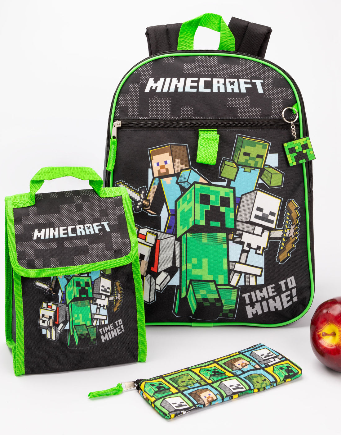 Minecraft 5 Piece Backpack & Lunch Bag School Set For Kids — Vanilla ...