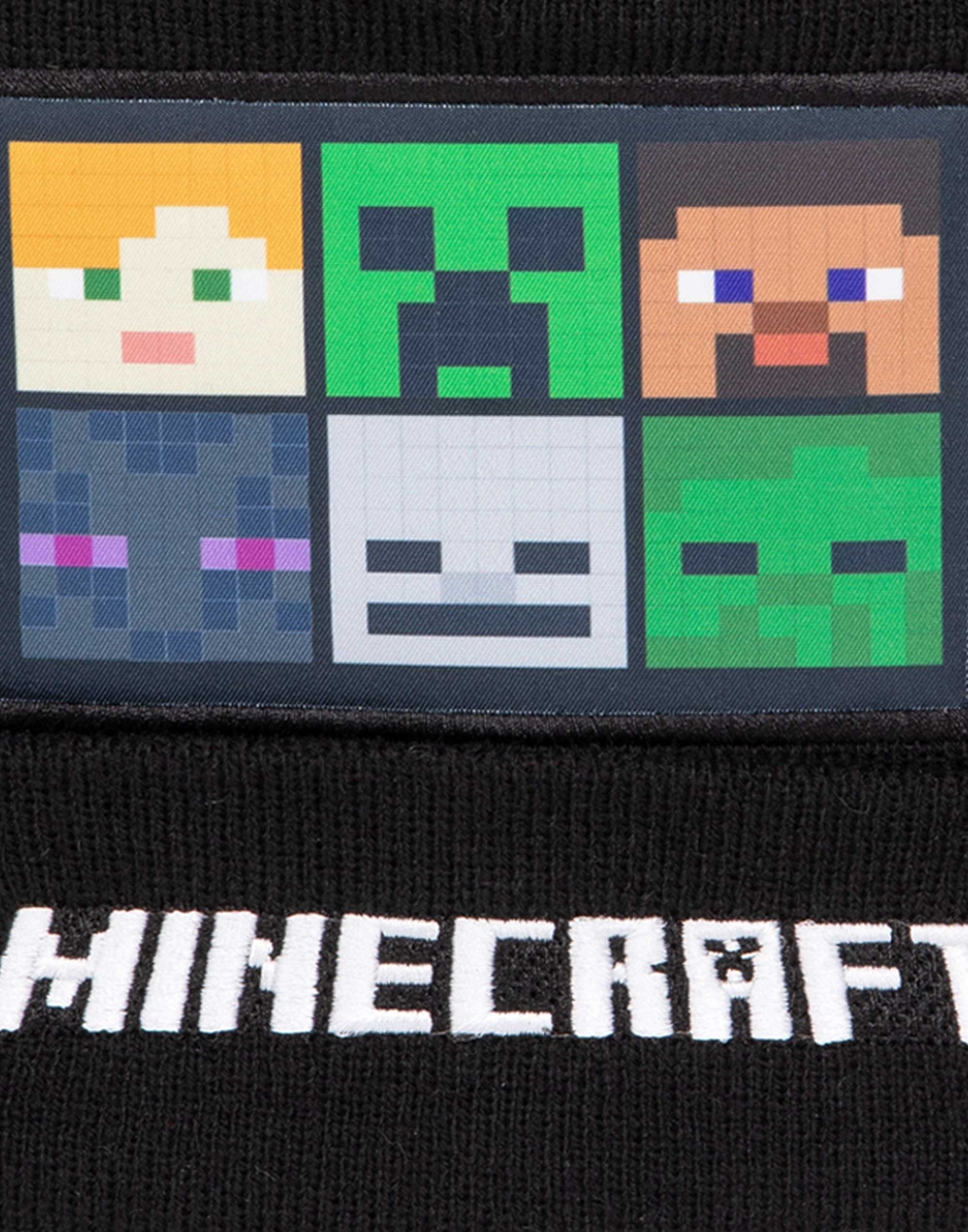Minecraft Characters Black Beanie , Scarf and Glove Set — Vanilla ...
