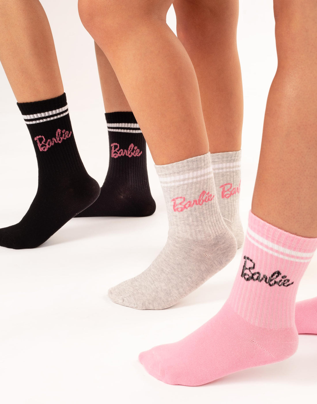 Barbie Ladies Crew Socks Assorted 3 Pack — Vanilla Underground