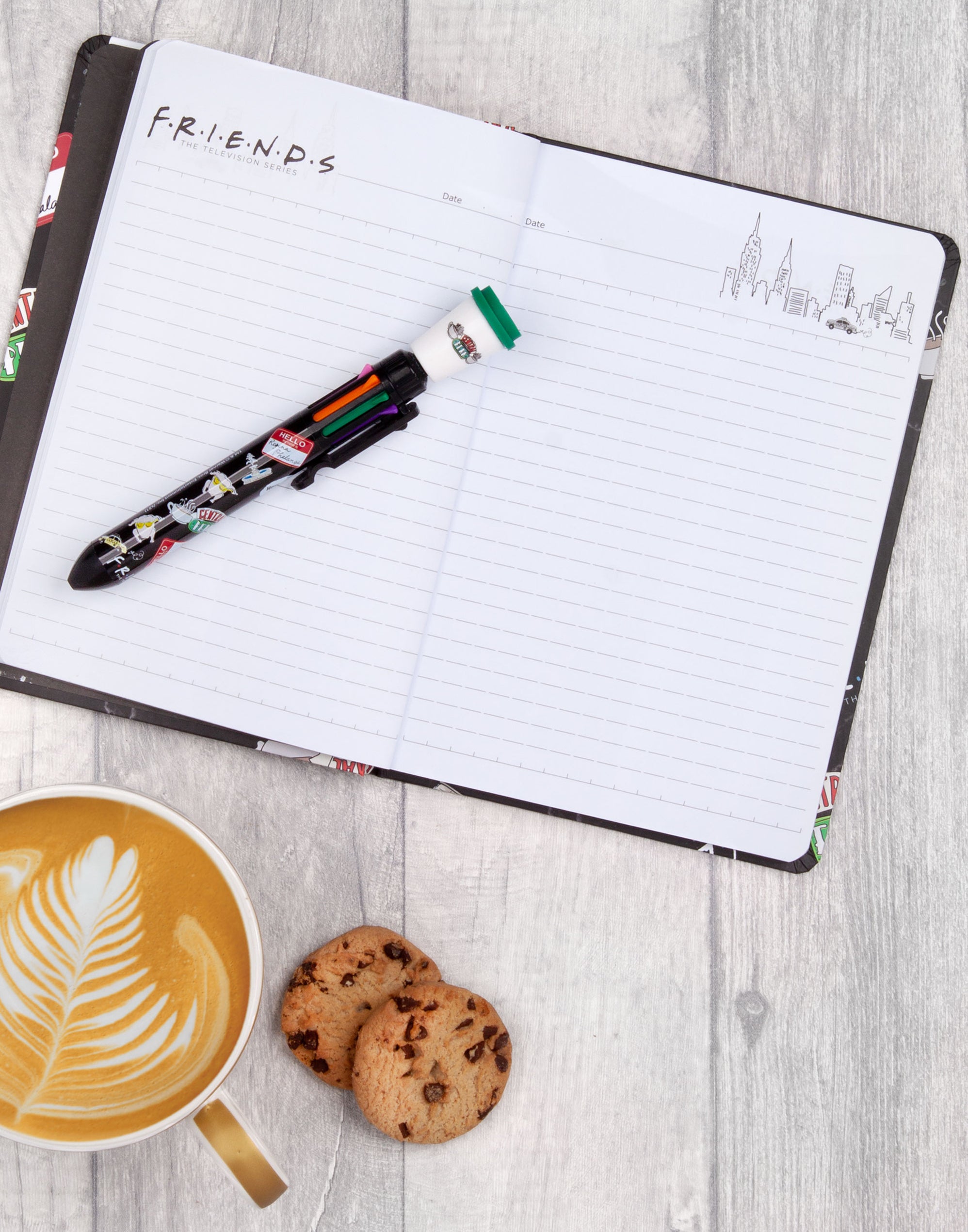 Friends Notebook and Multi-Colour Pen Stationery Set — Vanilla Underground
