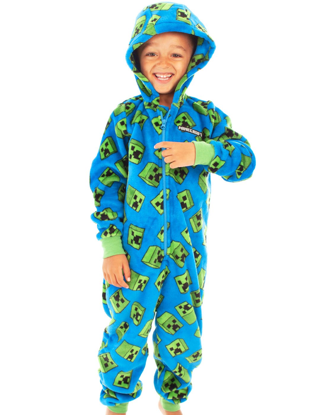 Minecraft Creeper Blue Boys Onesie — Vanilla Underground