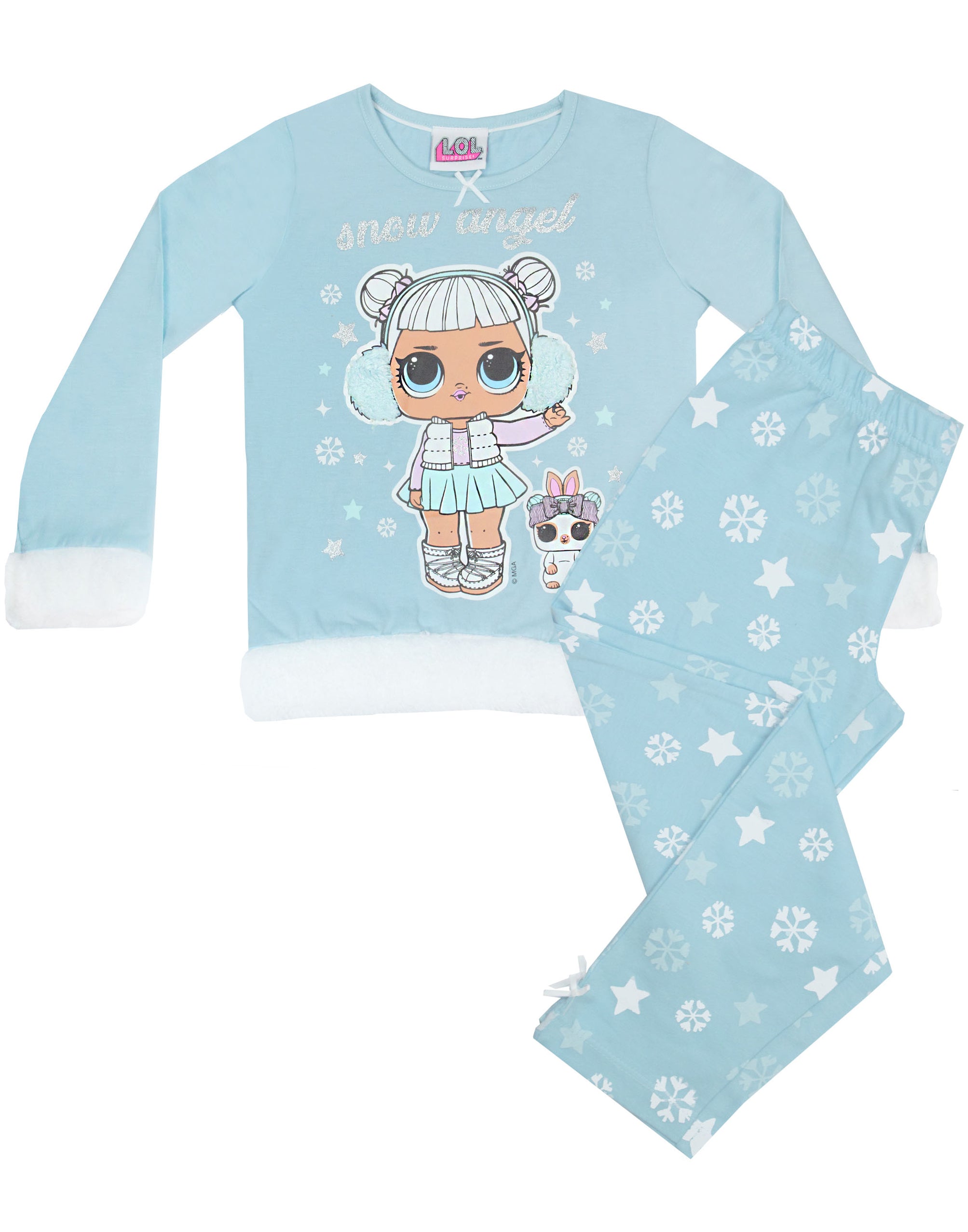 LOL Surprise Dolls Snow Angel Fur Trimmed Girl's Long Pyjamas — Vanilla ...