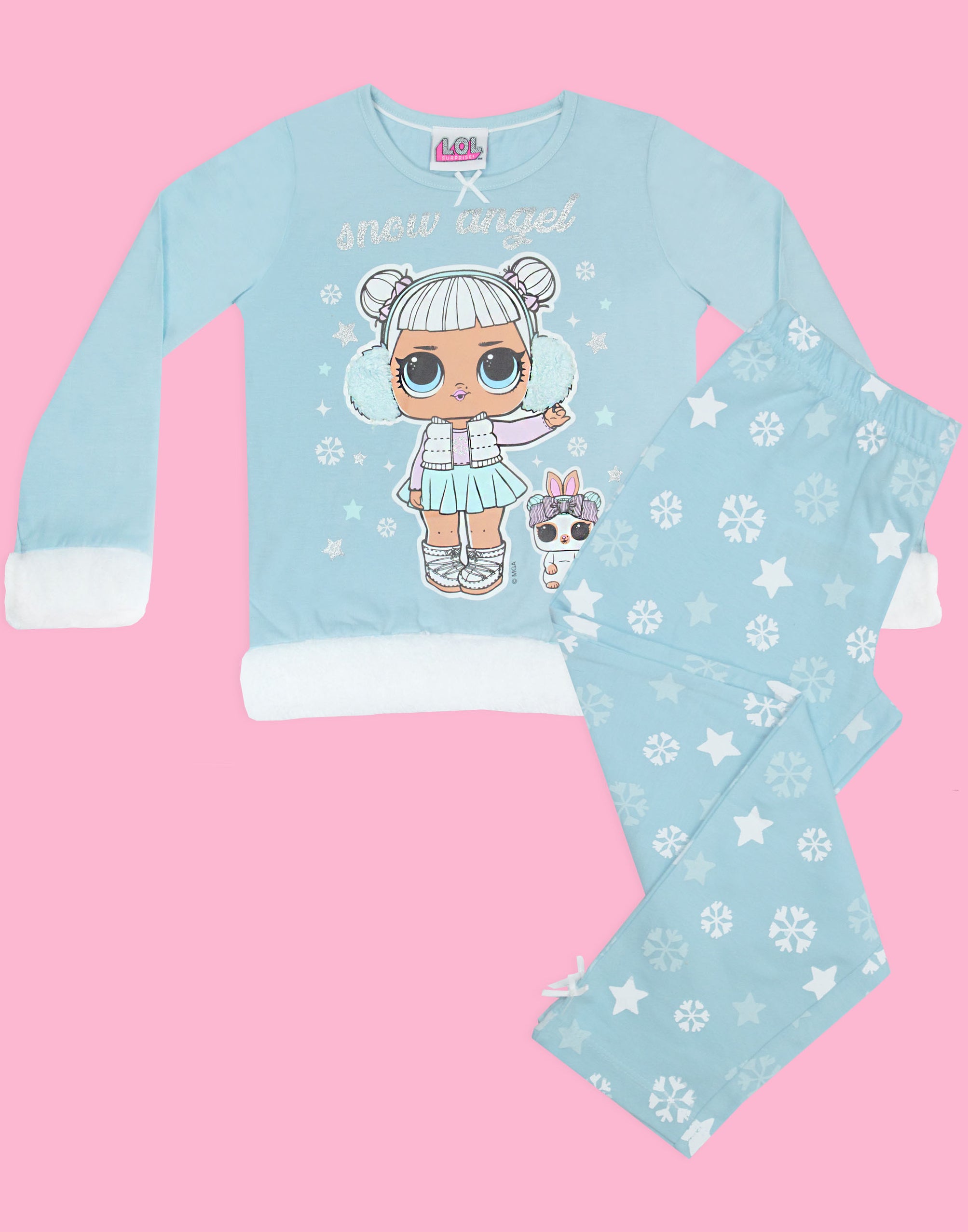 LOL Surprise Dolls Snow Angel Fur Trimmed Girl's Long Pyjamas — Vanilla ...