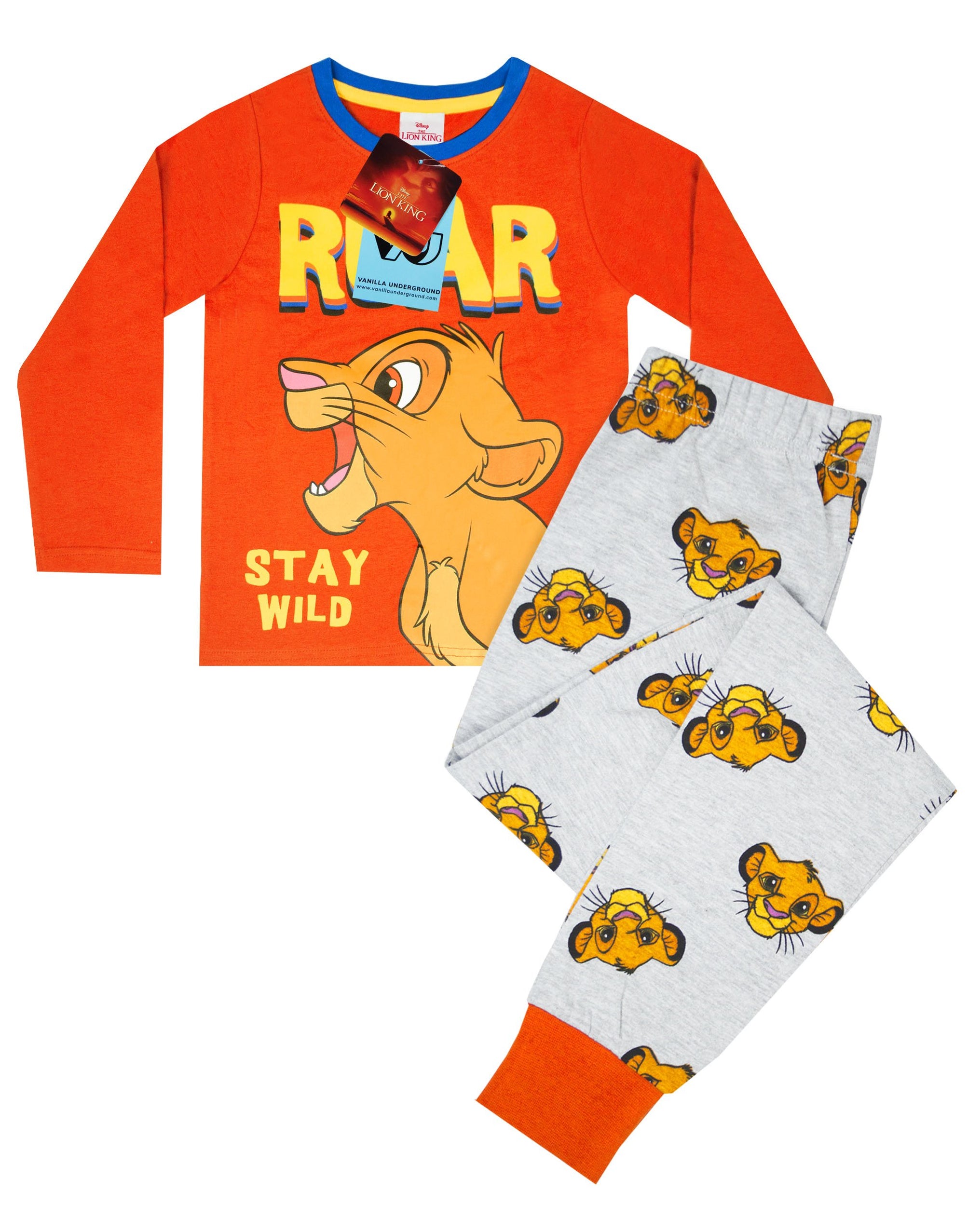 Disney Lion King Simba Roar Boys Long Pyjamas Sleepwear Set — Vanilla ...