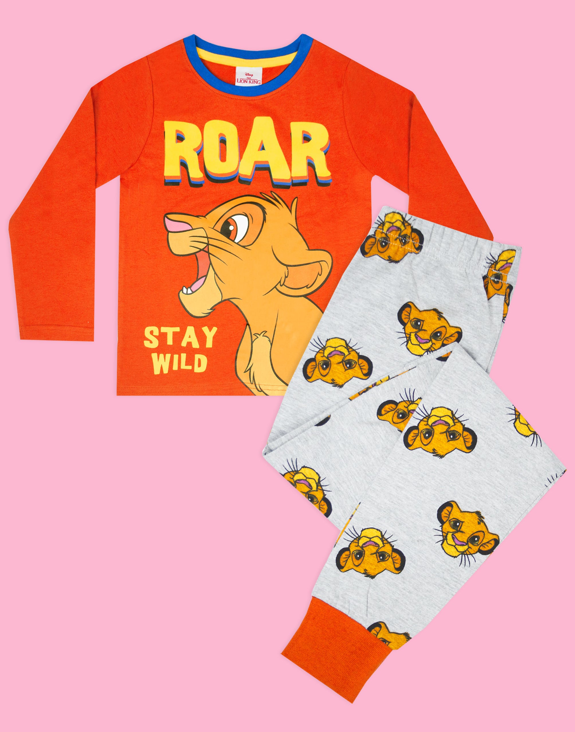 Disney Lion King Simba Roar Boys Long Pyjamas Sleepwear Set — Vanilla ...