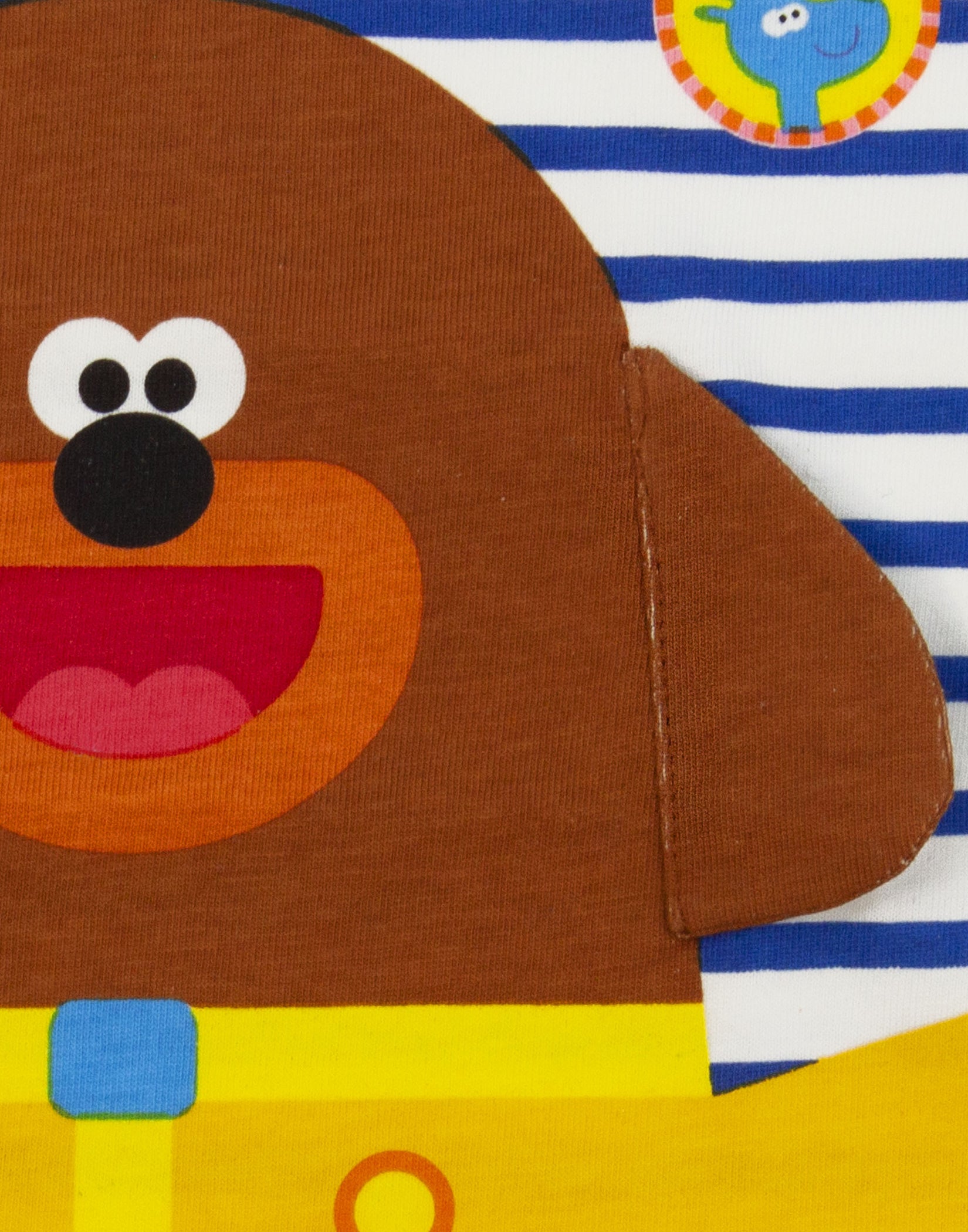 Hey Duggee Character 3D Ears Blue & White Striped Boy's T-shirt ...