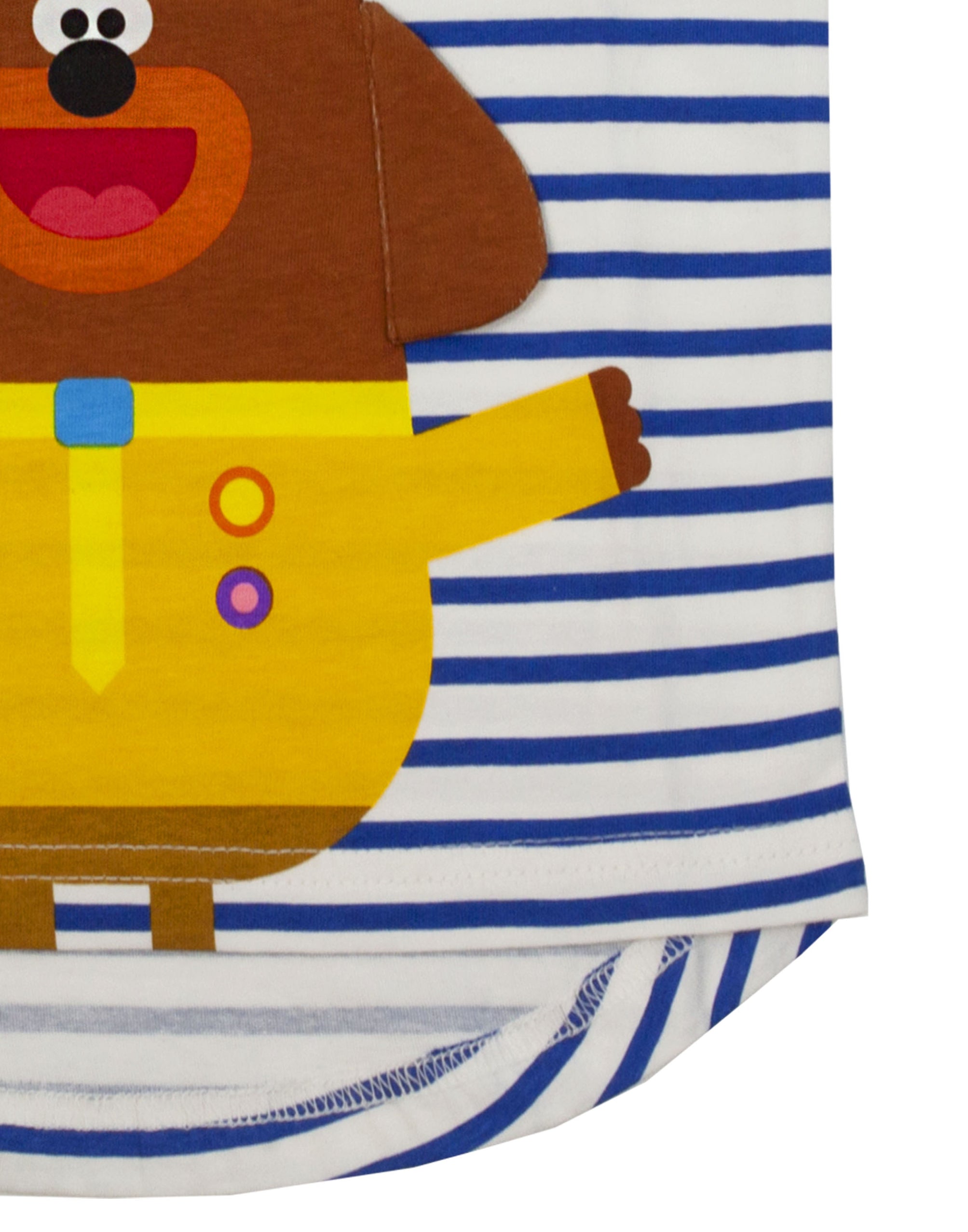 Hey Duggee Character 3D Ears Blue & White Striped Boy's T-shirt ...