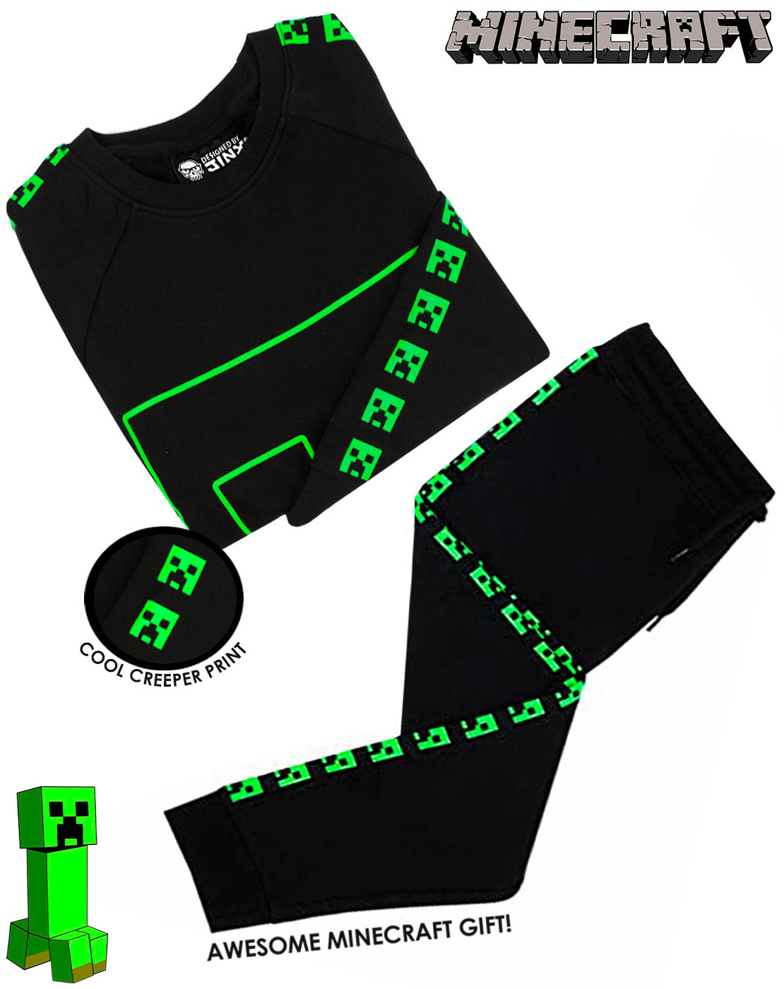 Minecraft Creeper Inside Boys Tracksuit — Vanilla Underground