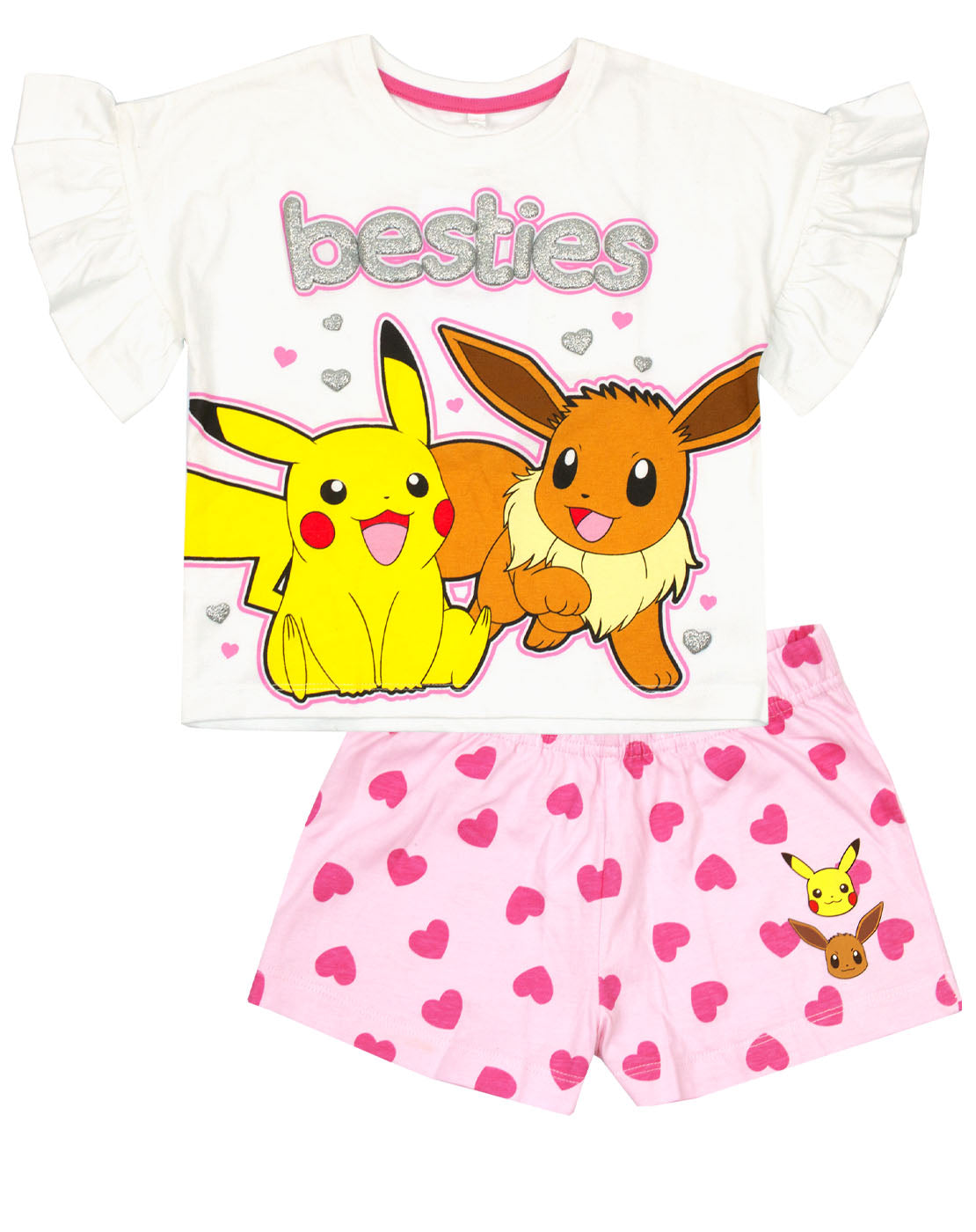 Pokemon Besties Pikachu Eevee Girls Shorts Pyjamas — Vanilla Underground
