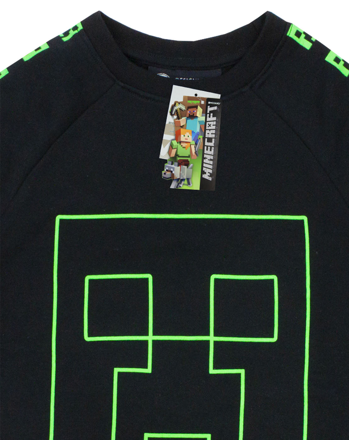 Minecraft Creeper Face Boy's Sweatshirt - Black — Vanilla Underground