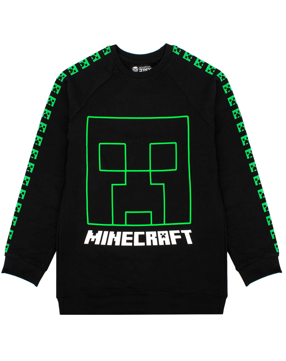 Minecraft Creeper Face Boy's Sweatshirt - Black — Vanilla Underground