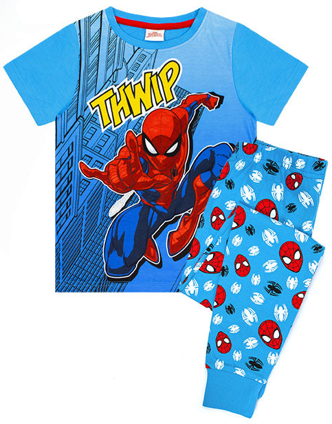 Marvel Spider-Man Pyjamas Comic Kids Long PJ Nightwear — Vanilla ...