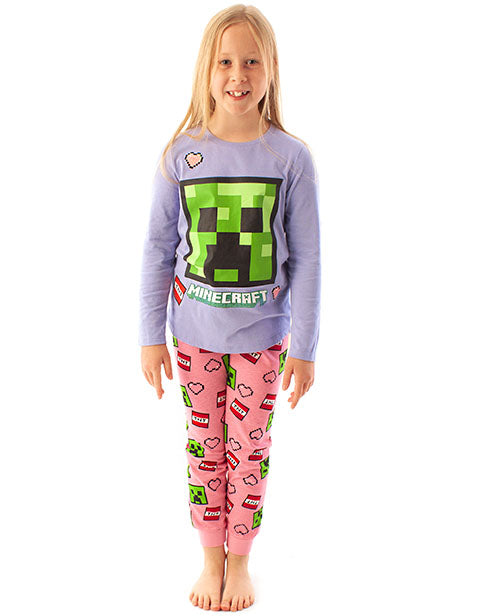 Minecraft Creeper Face Girls Gaming Pyjamas — Vanilla Underground
