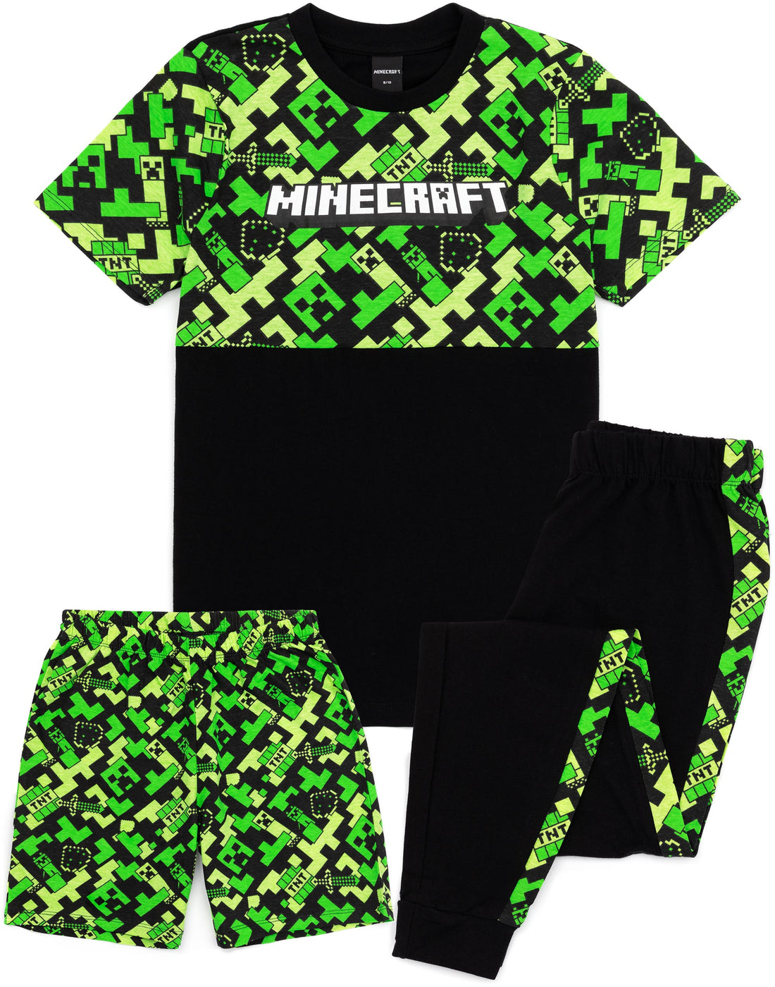 Minecraft Pyjamas Boys Long OR Short Bottom Options Kids Gamer PJs ...