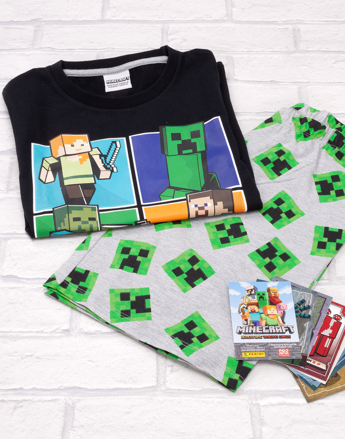 Minecraft Boys Pyjamas Set Top And Shorts Kids Gamer - Multicoloured ...