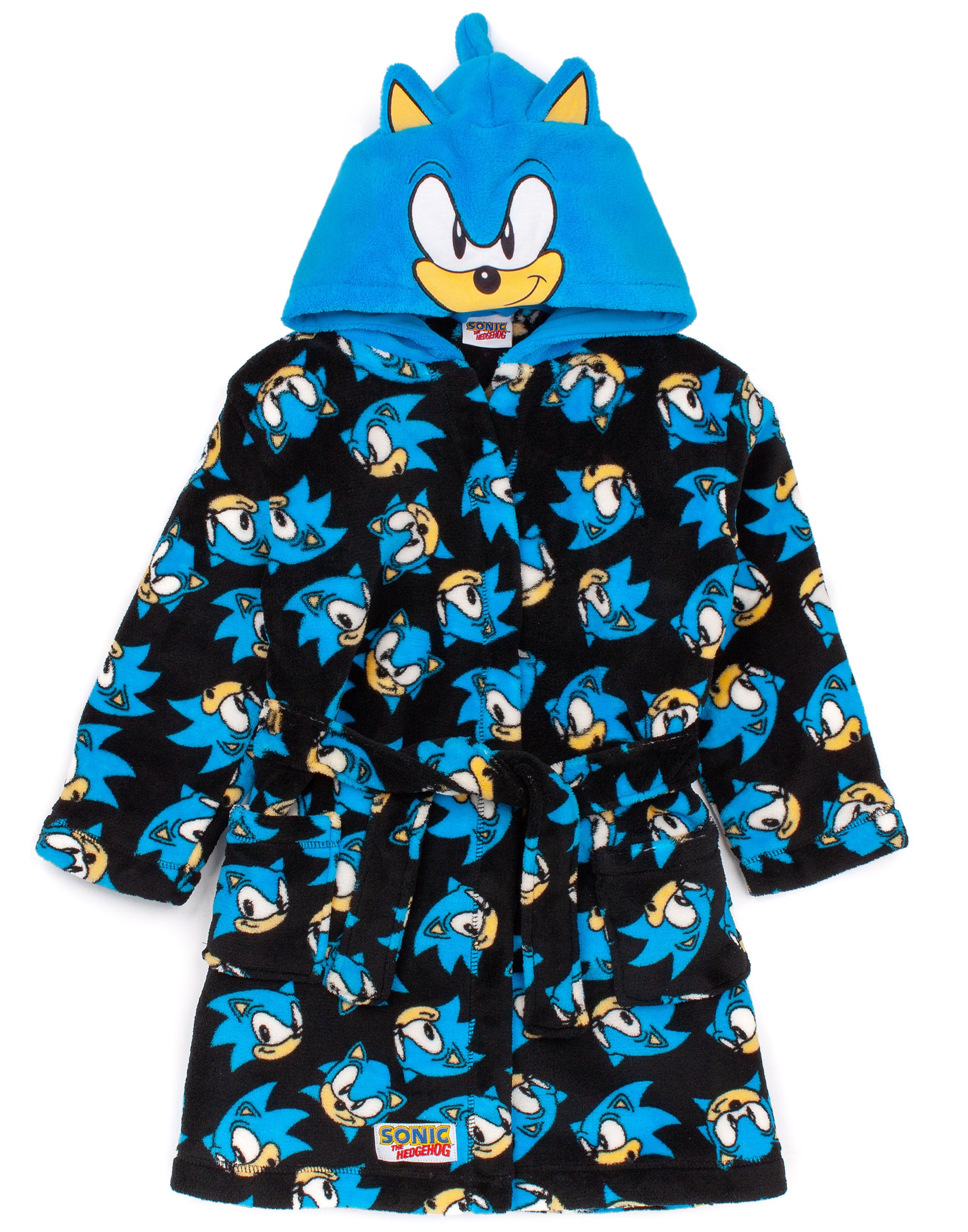 Sonic The Hedgehog Kids Dressing Gown Character Bathrobe - Blue ...