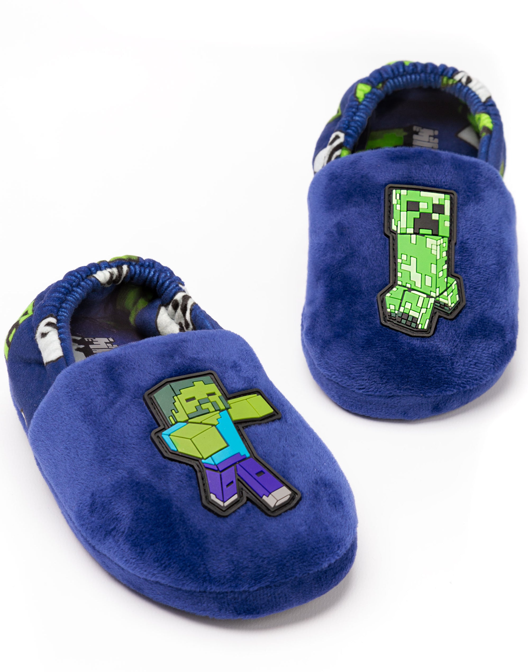 Minecraft Slippers For Boys Zombie vs Creeper - Blue — Vanilla Underground