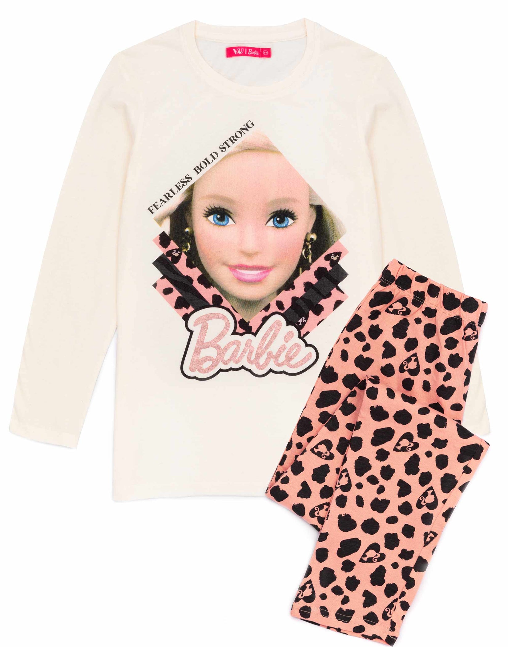Barbie Girls Fearless, Bold, Strong Animal Print Pyjamas — Vanilla ...