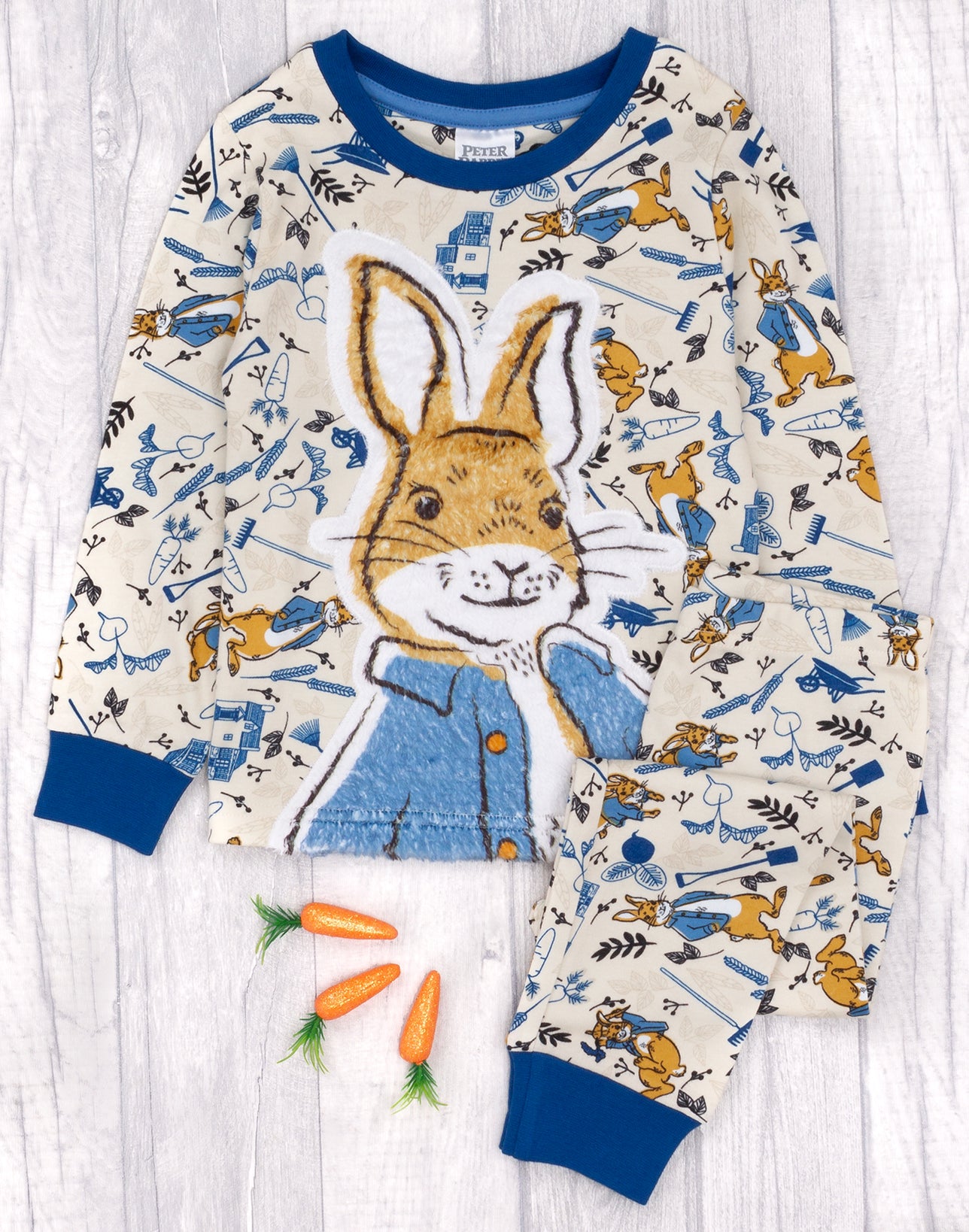 Peter Rabbit Kids Pyjamas Long Sleeves Top And Trousers Set — Vanilla ...