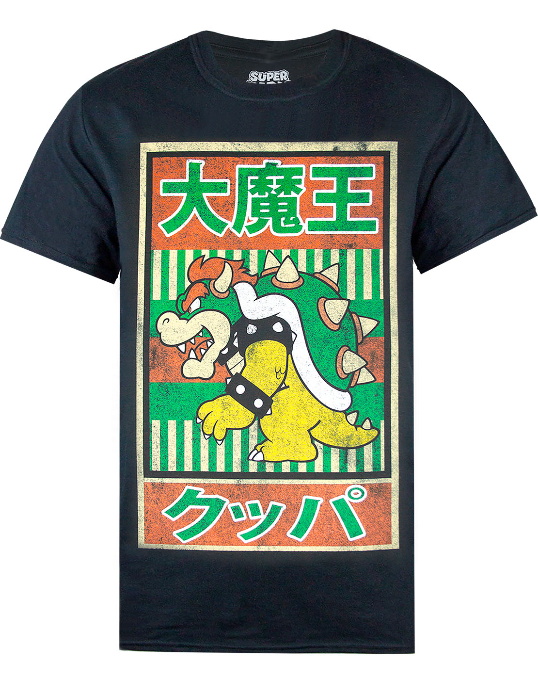 Super Mario Vintage Bowser Japanese Poster Mens T-Shirt — Vanilla ...