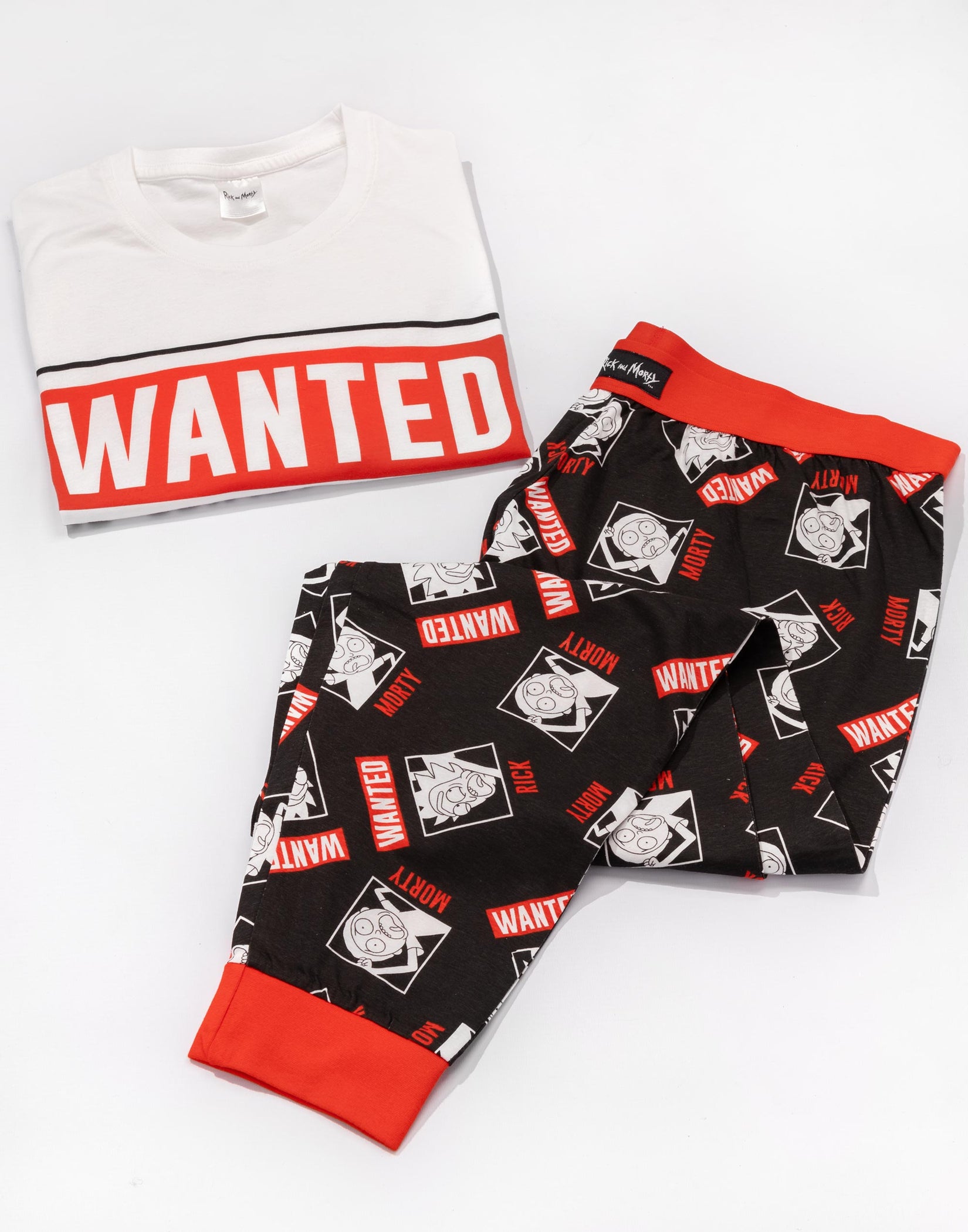 Rick and Morty Wanted Men's Lounge Pants and T-Shirt Pyjama Set ...