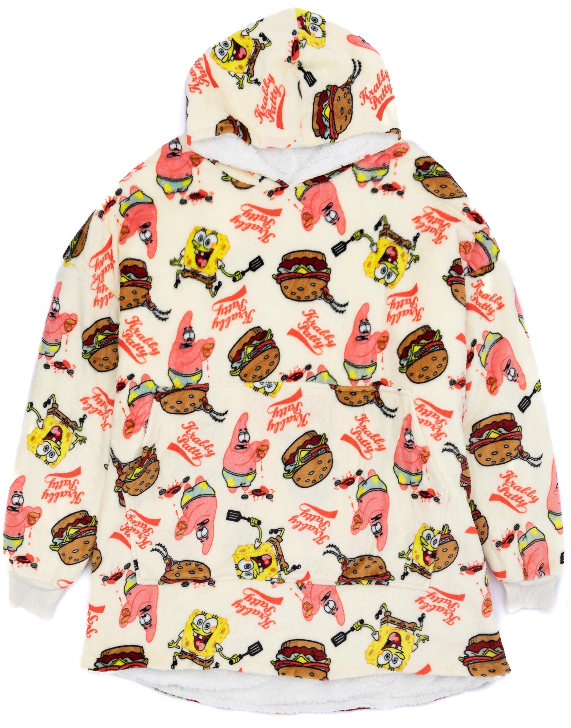 SpongeBob SquarePants Adult ‘VUddie’ Oversized Blanket Hoodie — Vanilla ...