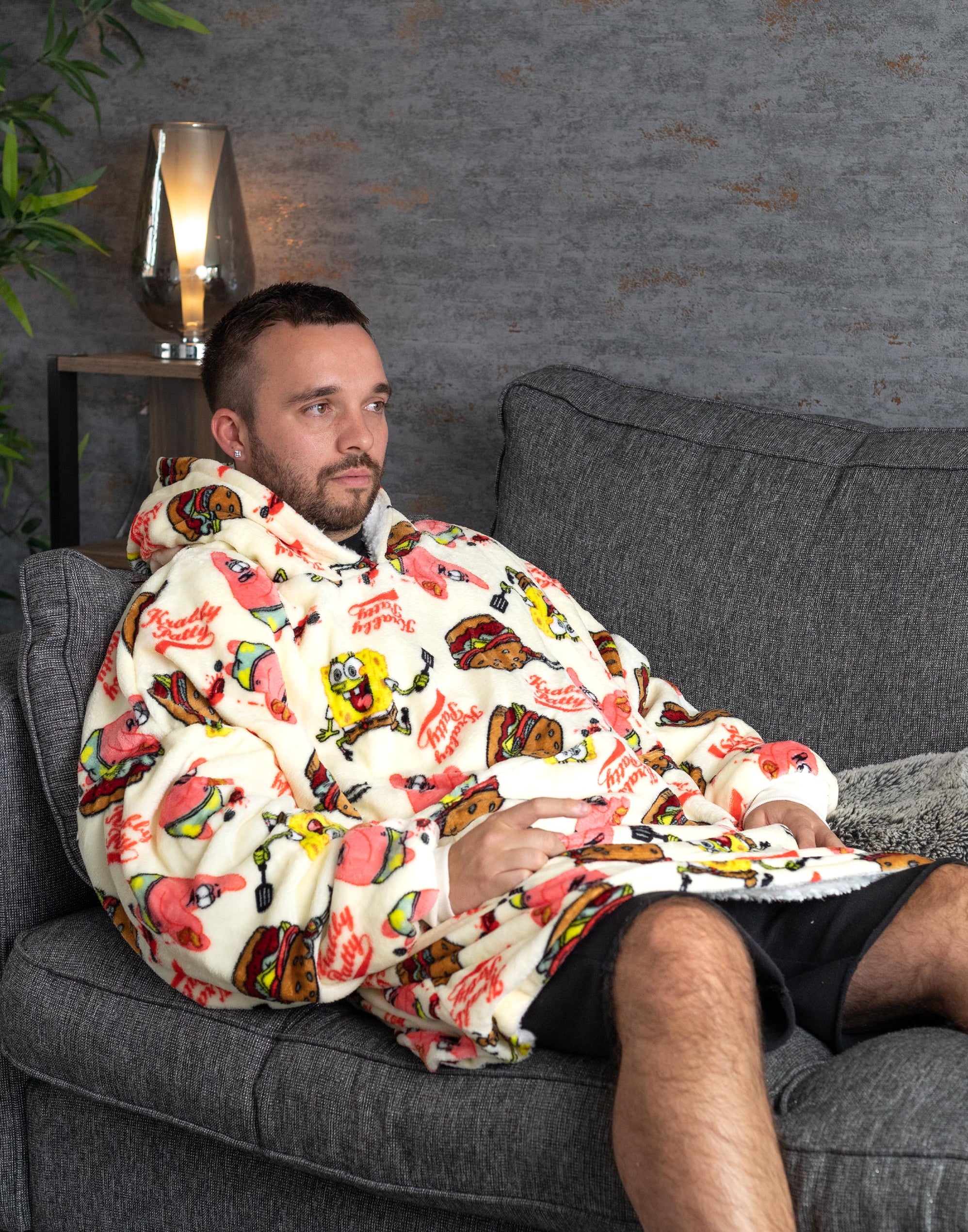 SpongeBob SquarePants Adult ‘VUddie’ Oversized Blanket Hoodie — Vanilla ...