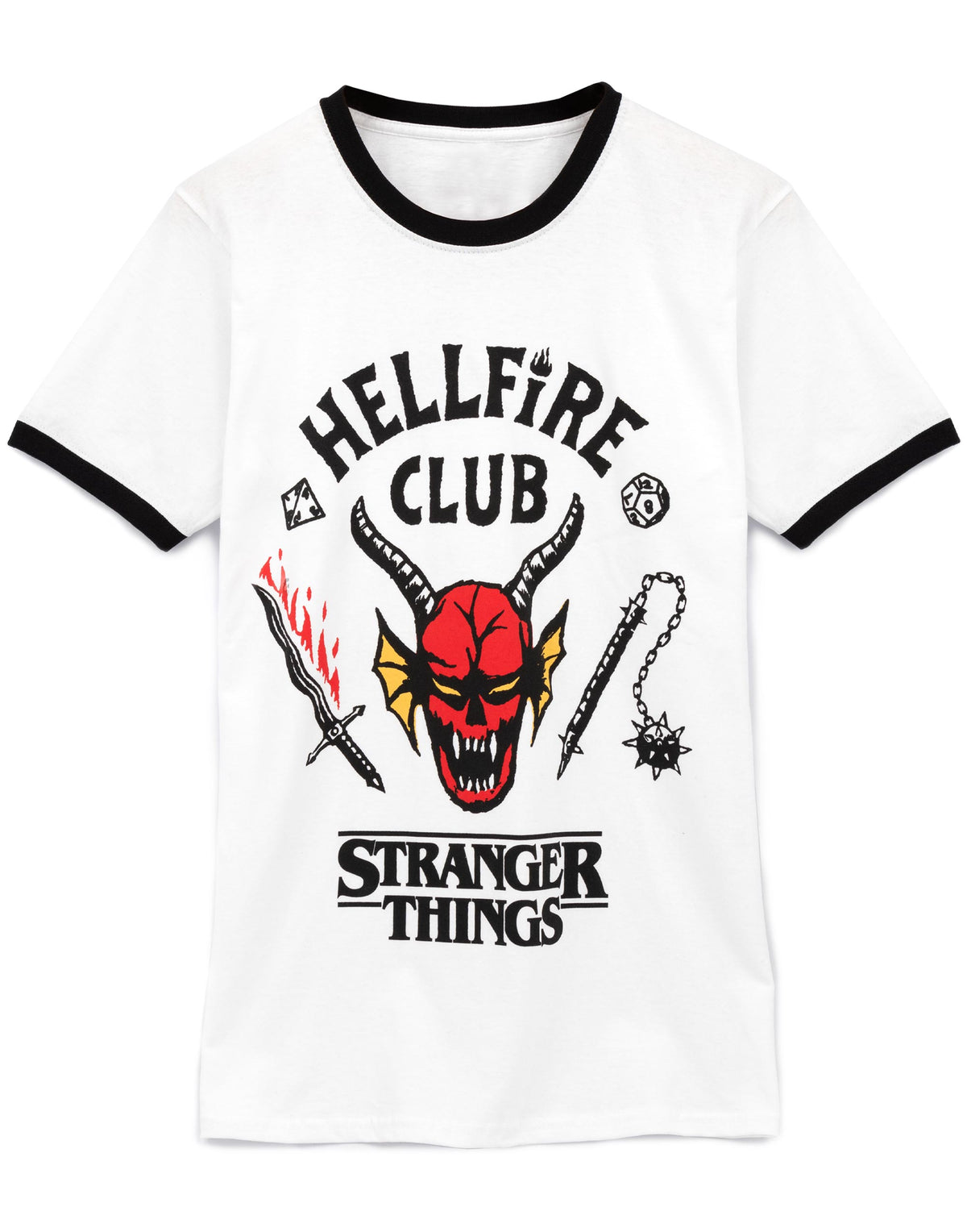 Stranger Things Hellfire Club Adults White T-Shirt — Vanilla Underground