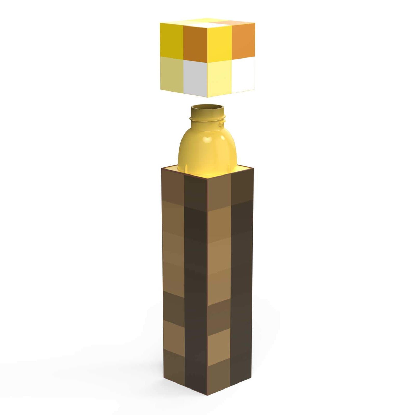 Minecraft Torch 22oz Kids Plastic Screw Lid Water Bottle — Vanilla ...