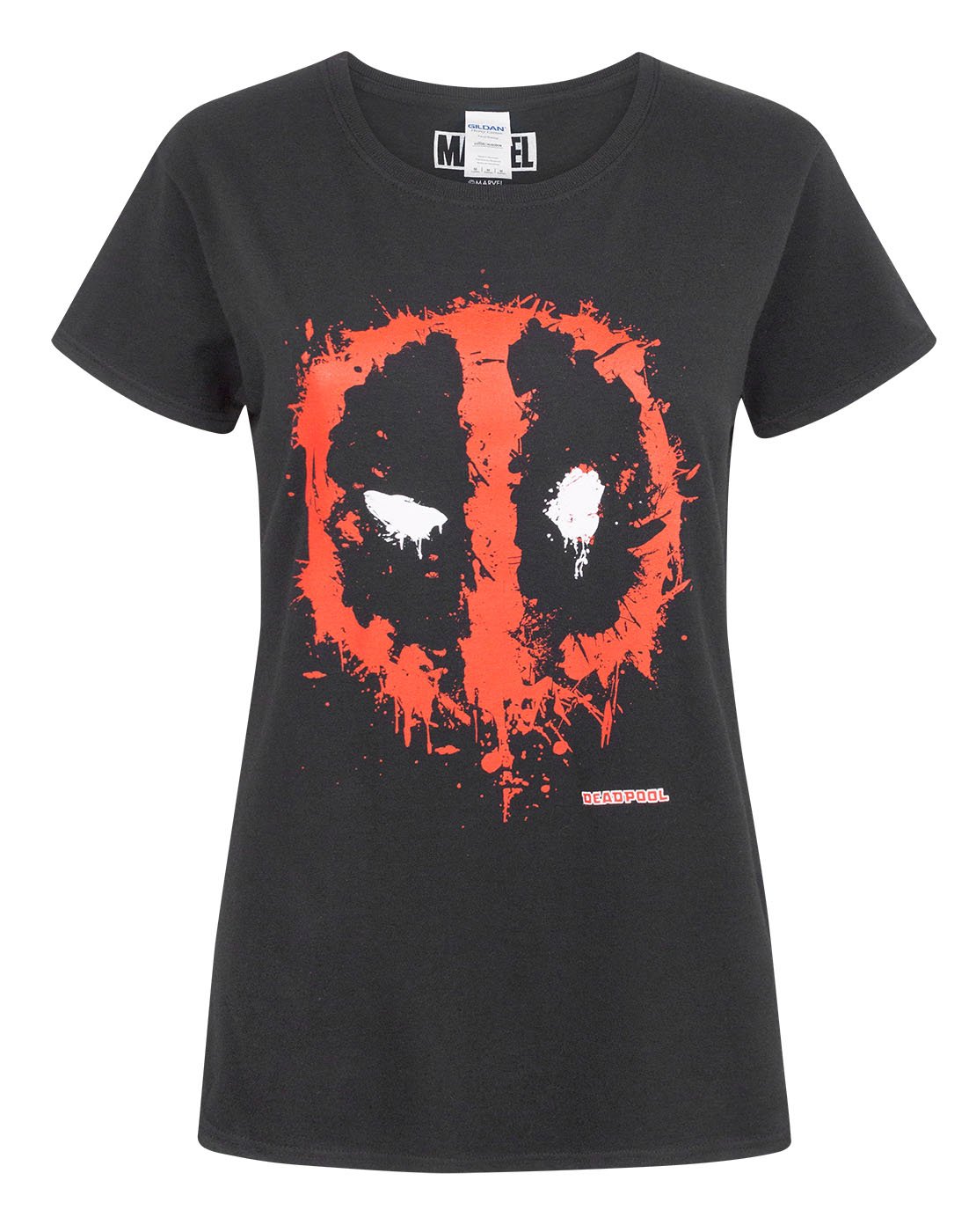Marvel Deadpool Splat Mask Logo Women's T-Shirt — Vanilla Underground