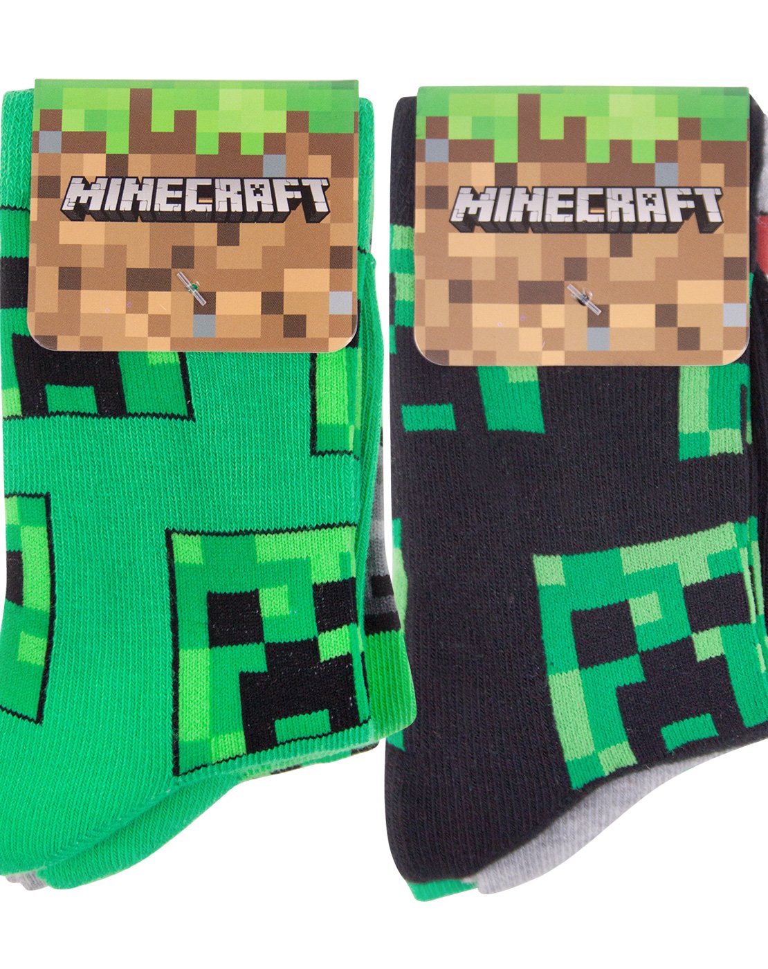 Minecraft Creeper Socks Gift Set Bundle — Vanilla Underground