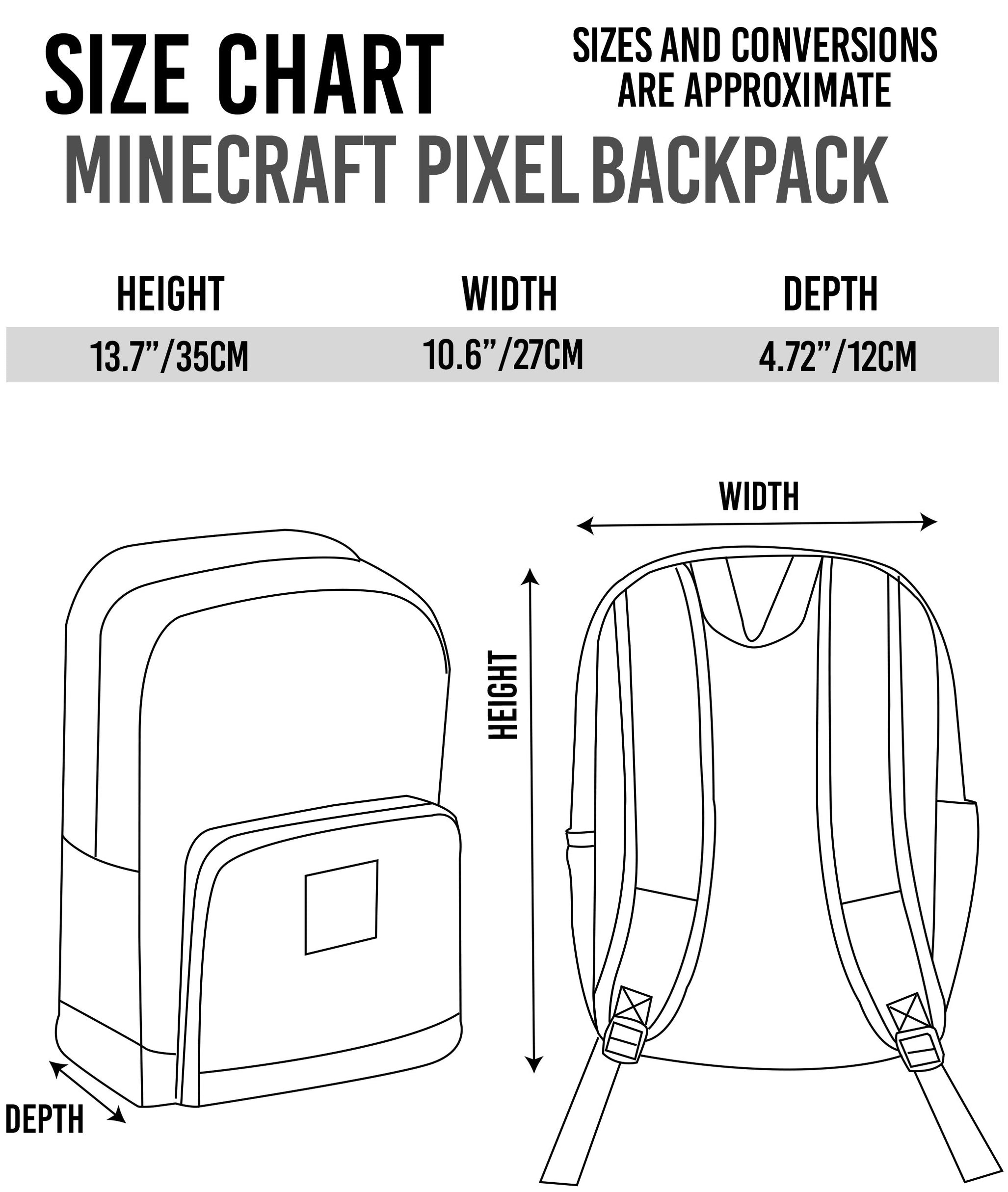 Minecraft Pixel Creeper School Backpack - Grey — Vanilla Underground