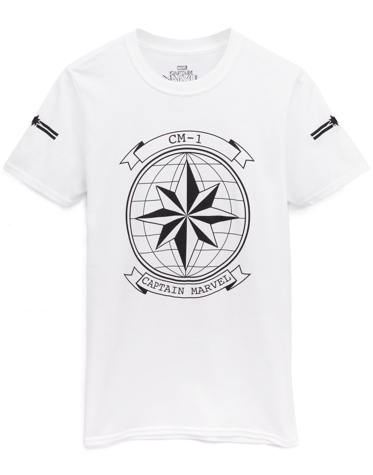 Marvel Captain Marvel Star Insignia And Globe Womens White T-Shirt ...