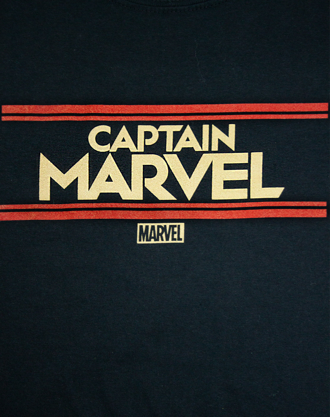 Marvel Captain Marvel Letters Womens Black T-Shirt — Vanilla Underground