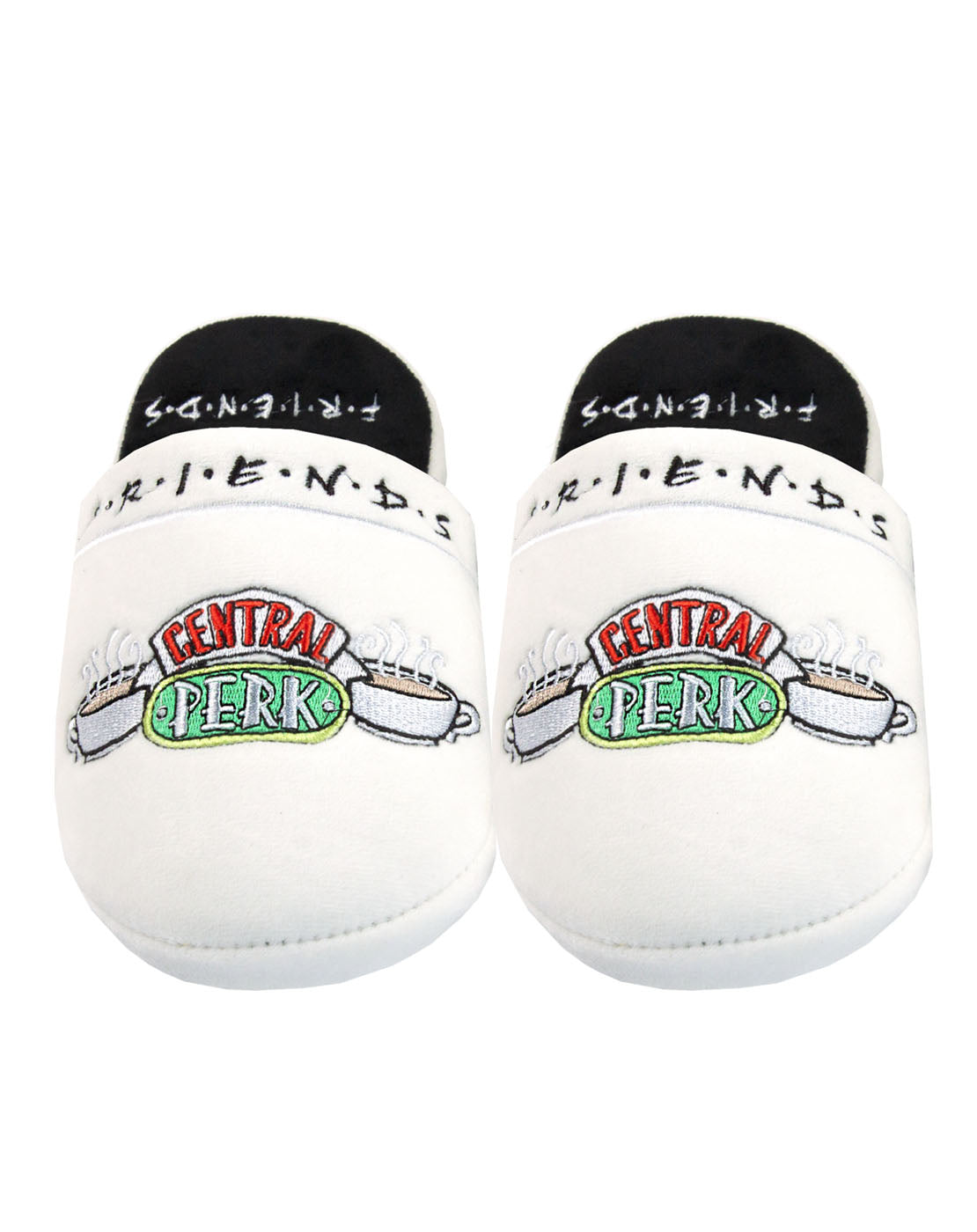 Friends Official Central Perk Women's Soft White Slip-on Mule Slippers ...