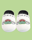 Friends Official Central Perk Women's Soft White Slip-on Mule Slippers ...